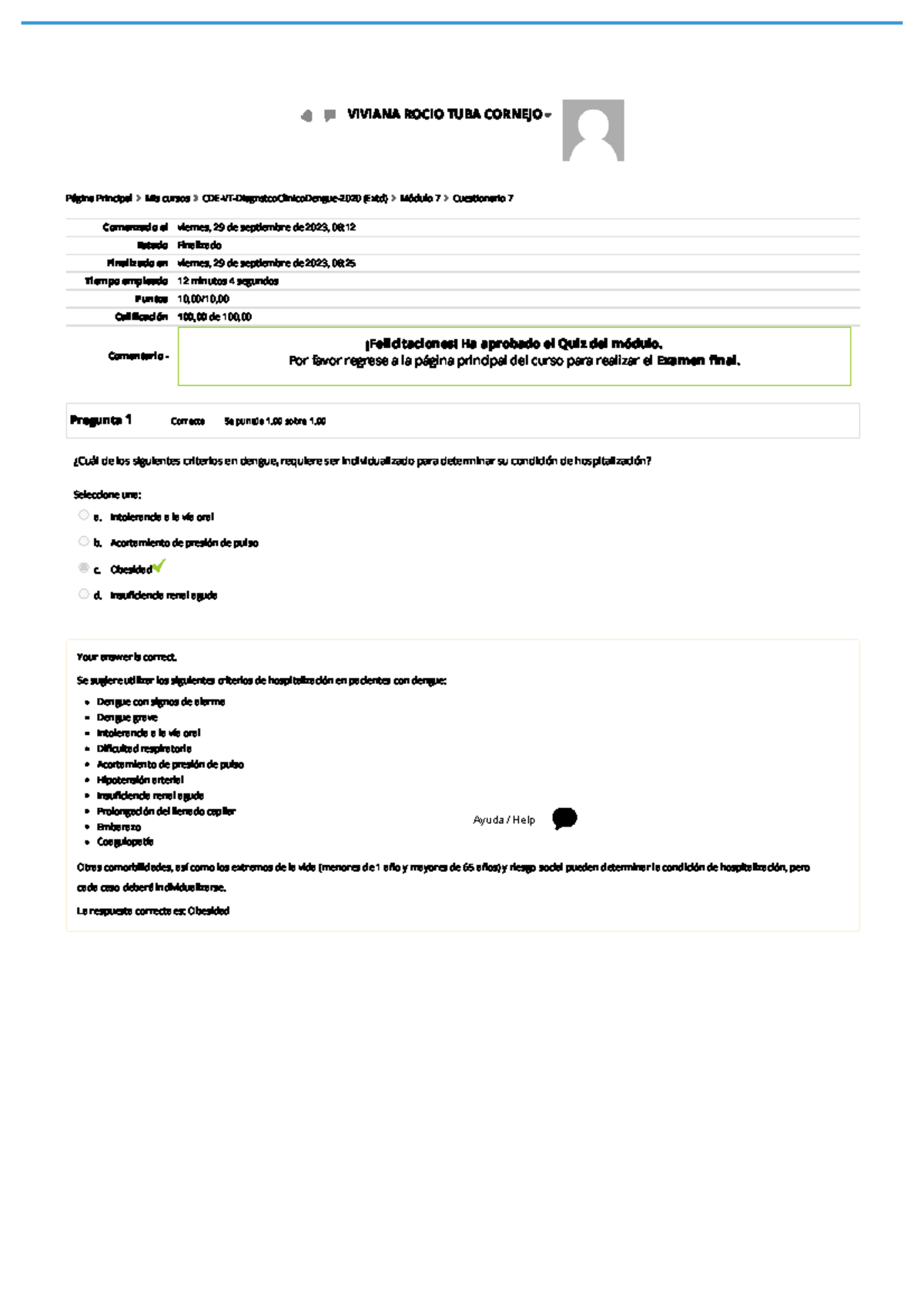 Cuestionario 7 Revisión del intento - Comenzado el viernes, 29 de ...