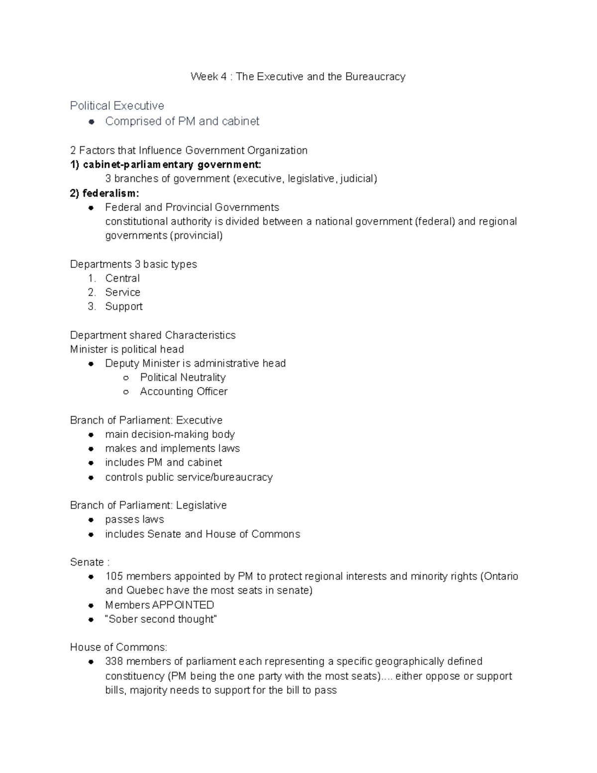 The Executive and the Bureaucracy: Government Organization and Roles ...