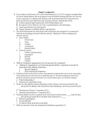 Chapter Assignment 12 Special Populations - Chapter 12 Assignment Define visual impairment and ...