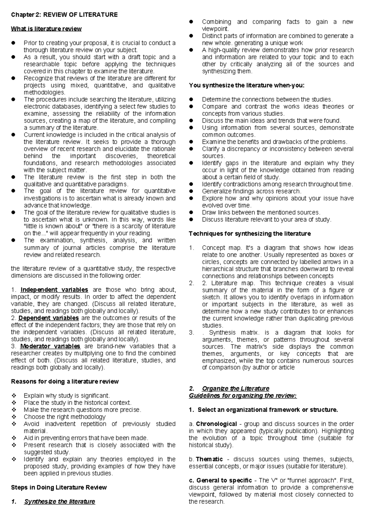 Chapter 2 Research Notes - Chapter 2: REVIEW OF LITERATURE What is ...