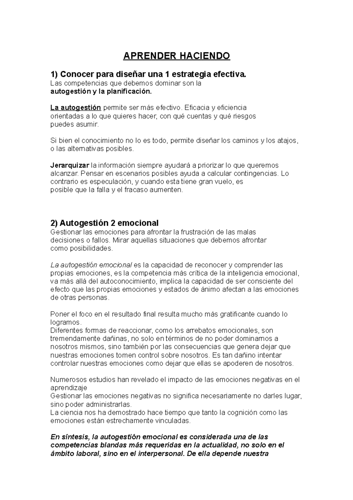 Aprender Haciendo m2 segunda parte - APRENDER HACIENDO 1) Conocer para ...