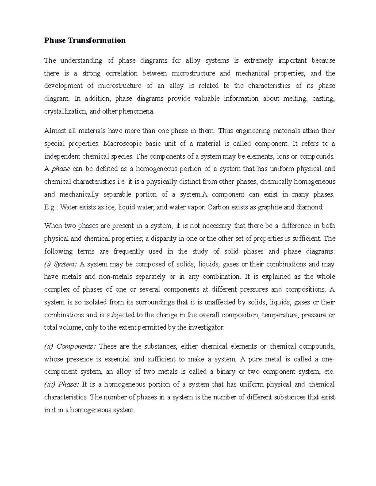 Phase transformation - Phase Transformation The understanding of phase ...