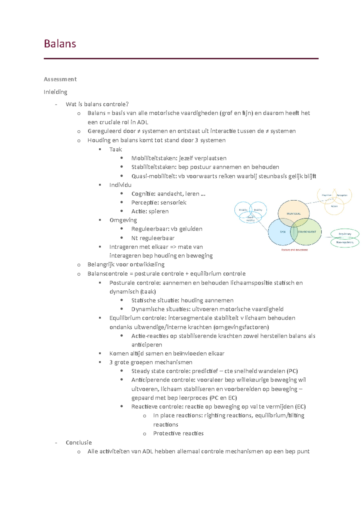 Balans - zelfstudie - onvolledig - Balans Assessment Inleiding Wat is ...