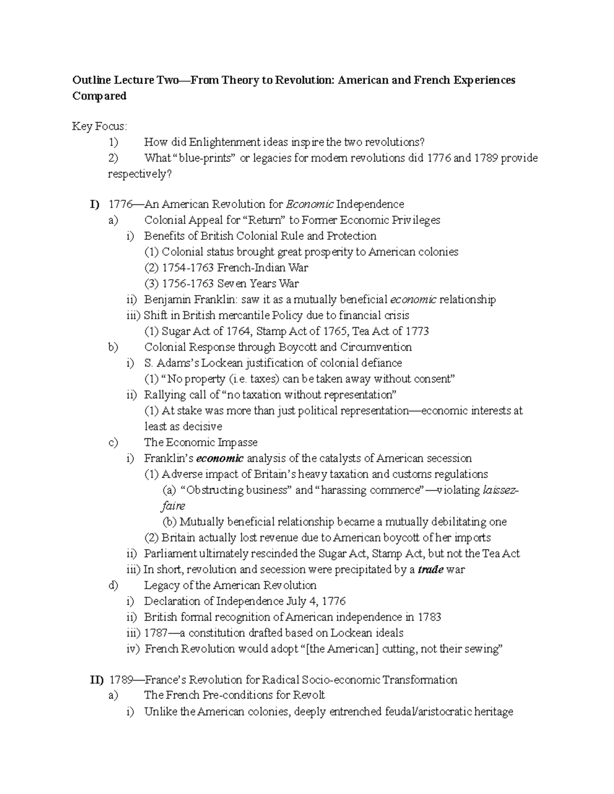 Lecture 2 - Outline Lecture Two—From Theory to Revolution: American and ...