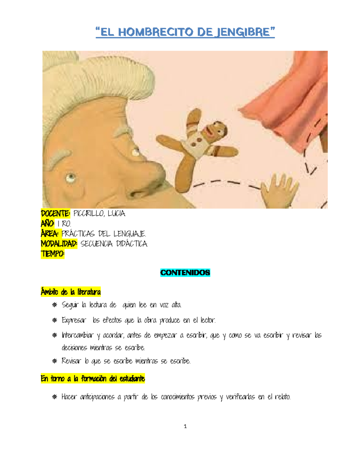 El hombrecito de jengibre 2023 - “EL HOMBRECITO DE JENGIBRE” DOCENTE ...