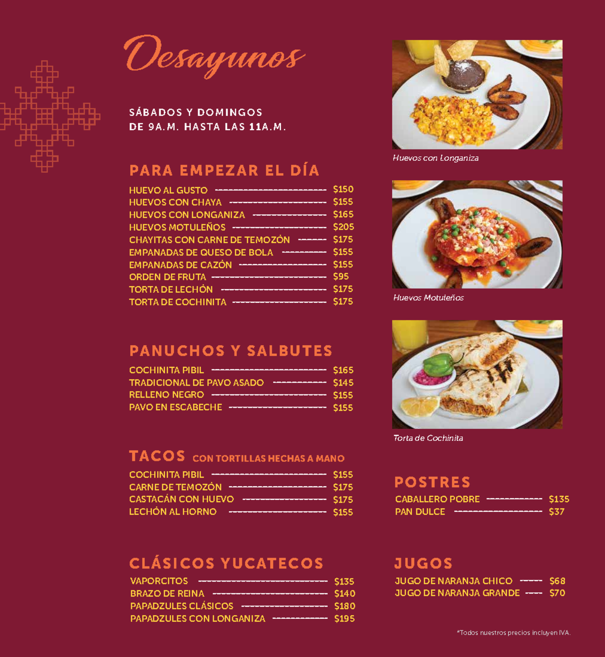 MENU MUGY Español - lyu.i - Desayunos S Á B A D O S Y D O M I N G O S D ...