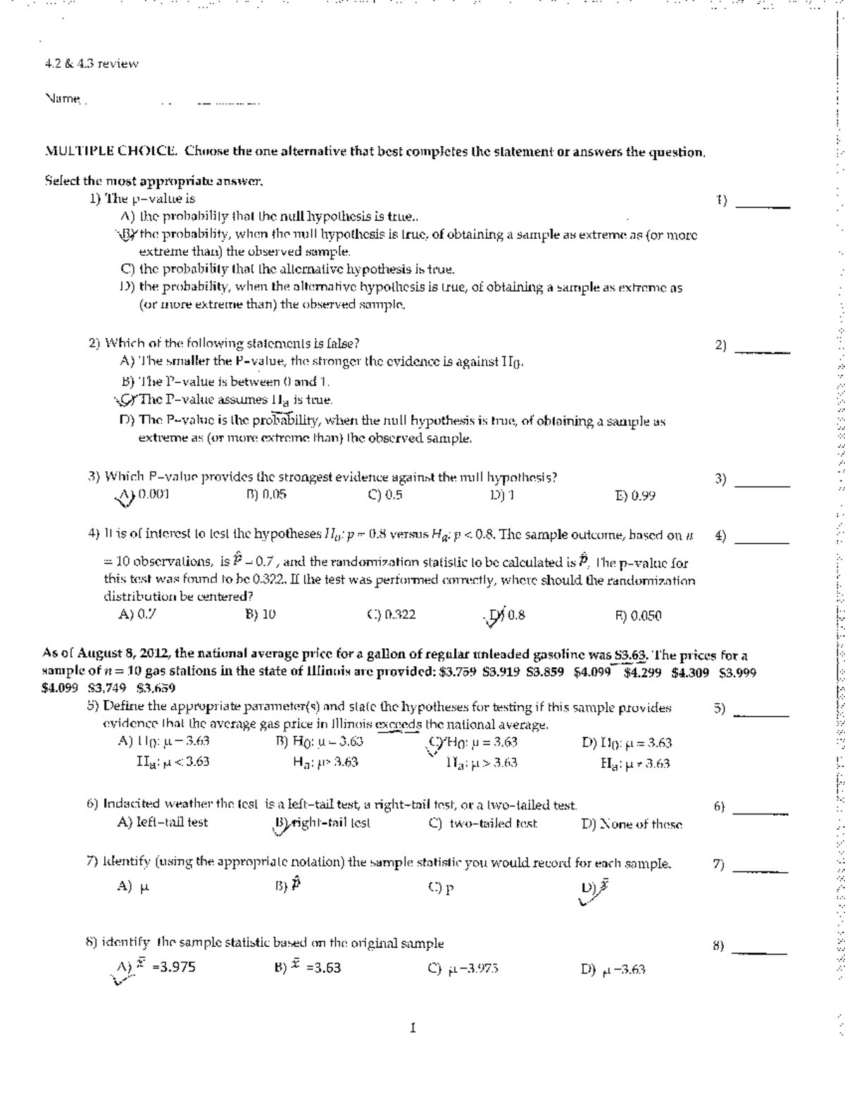 4.2 & 4.3 review key - STA 296 UKY Professor Xiofang Shi Chapter 4.2 ...