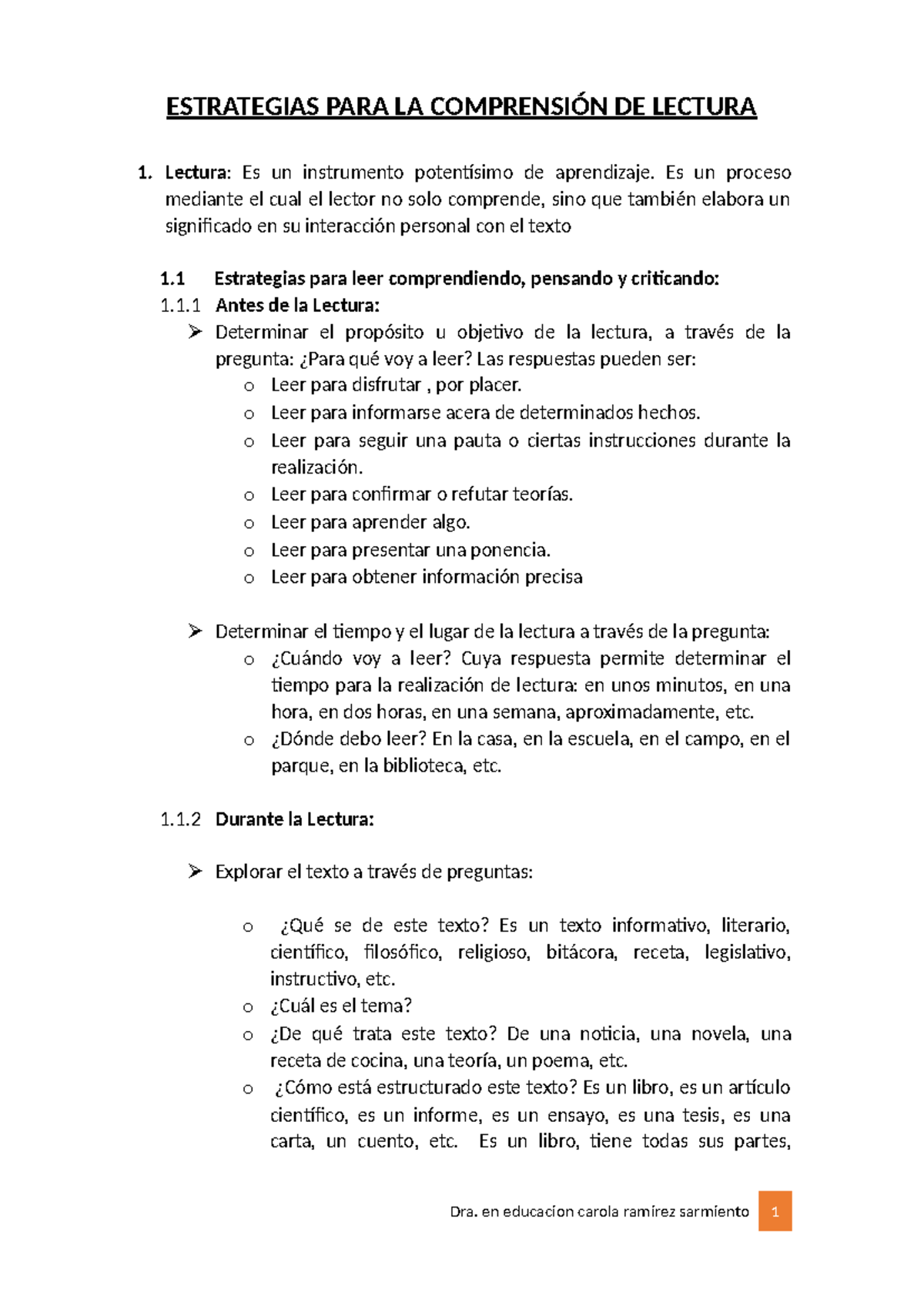 Estrategias PARA LA Comprensión DE Lectura - ESTRATEGIAS PARA LA ...