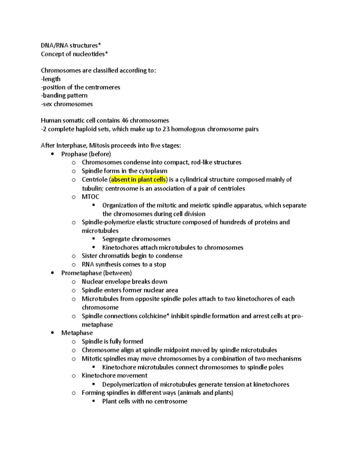 Lecture 6 Complete notes - DNA/RNA structures* Concept of nucleotides ...