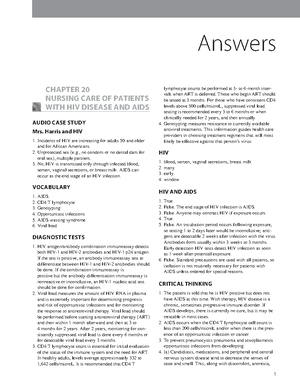 Ch 18 Case Study Answers understanding medical-surgical nursing F.A ...