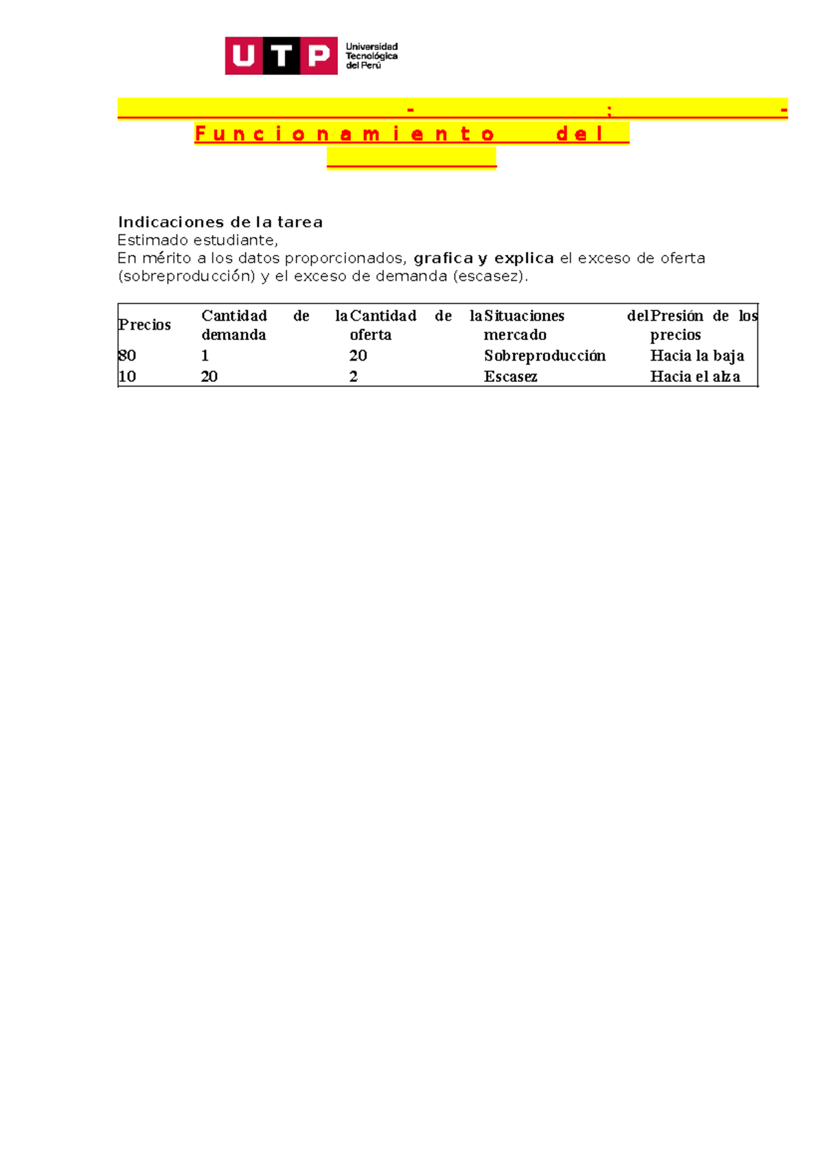 📝 Semana 09 - Tema 01 Tarea - Funcionamiento del mercado (economia ...