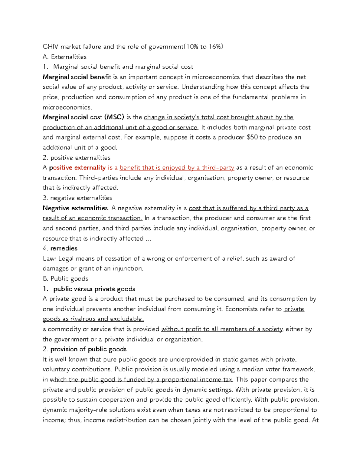 CHIV market failure and the role of government(10% to 16%) - ECON 201 - Warning: Error during ...