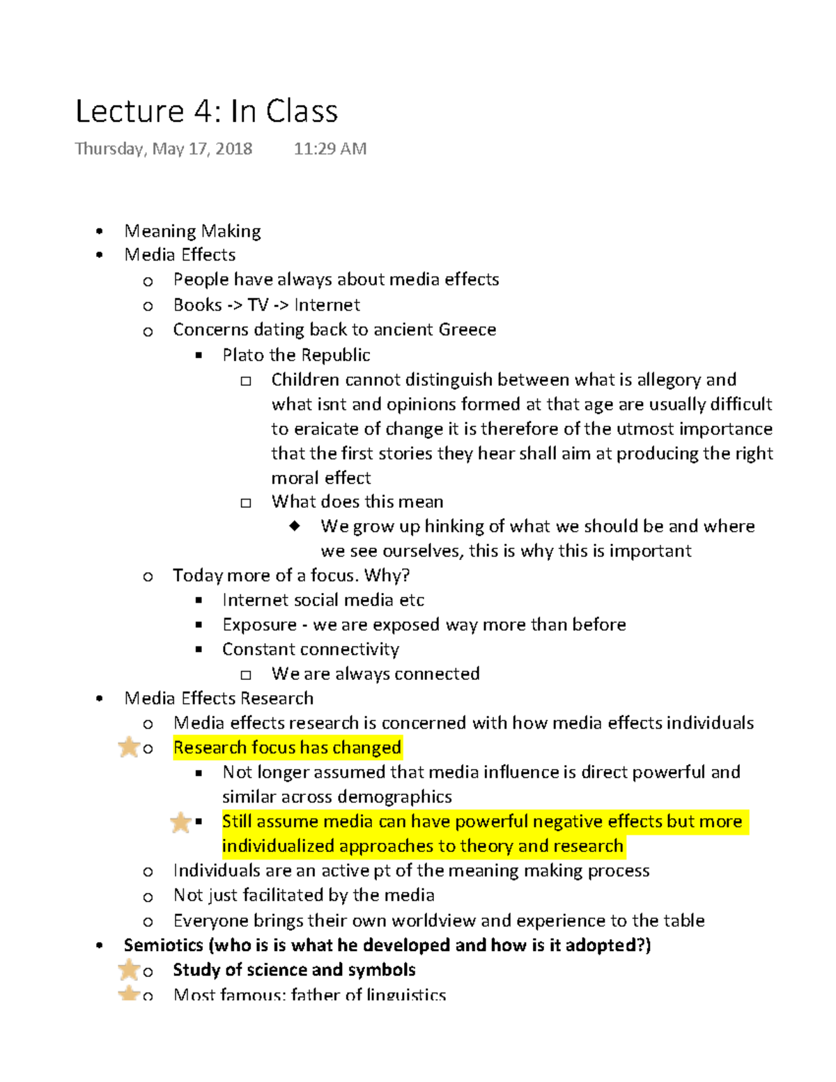 Lecture 4 In Class - Lecture 4: In Class Thursday, May 17, 2018 11:29 ...