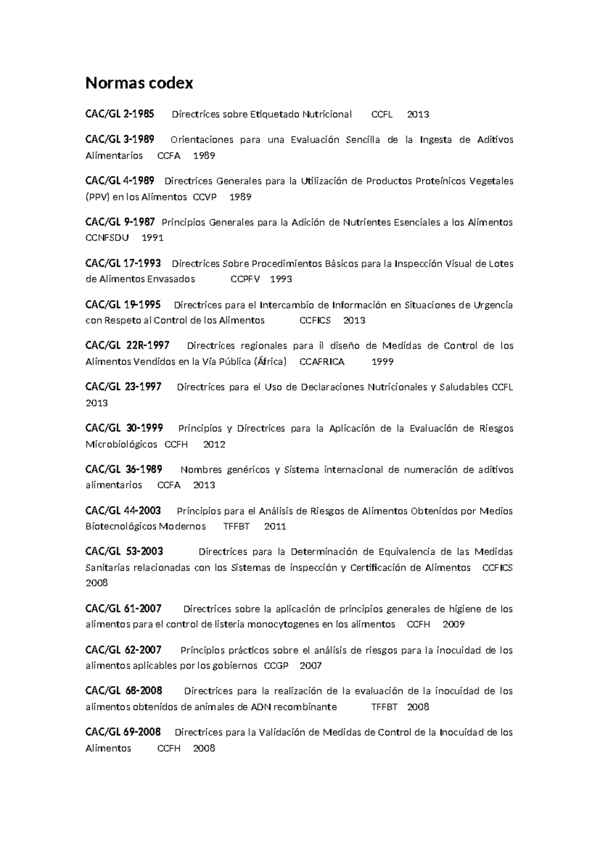 Normas codex - Normas codex CAC/GL 2-1985 Directrices sobre Etiquetado ...