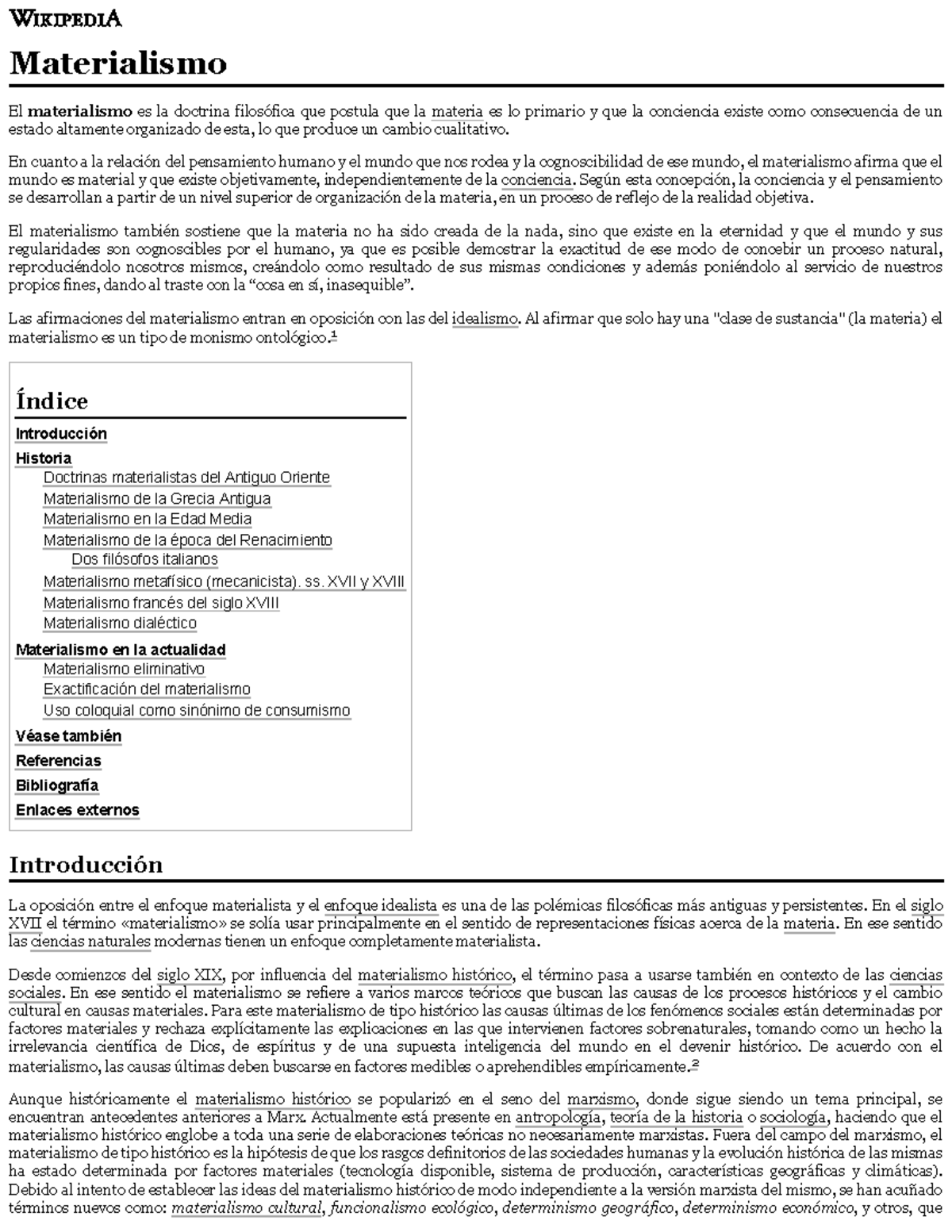 Materialismo - Wikipedia, la enciclopedia libre - Materialismo El ...