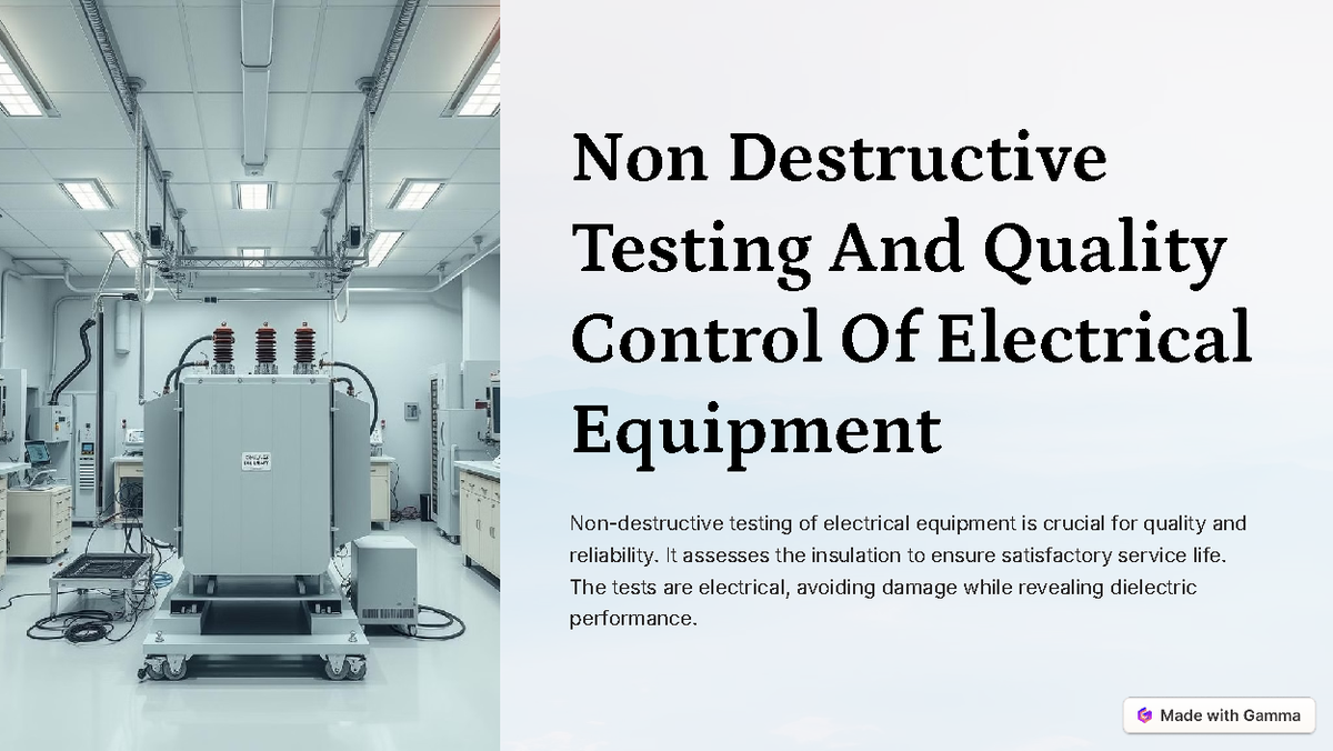 Non Destructive Testing And Quality Control Of Electrical Equipment ...