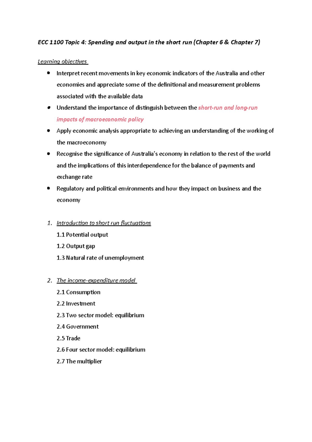 ECC 1100 Topic 4 - Week 4 - ECC1100 - Monash - Studocu