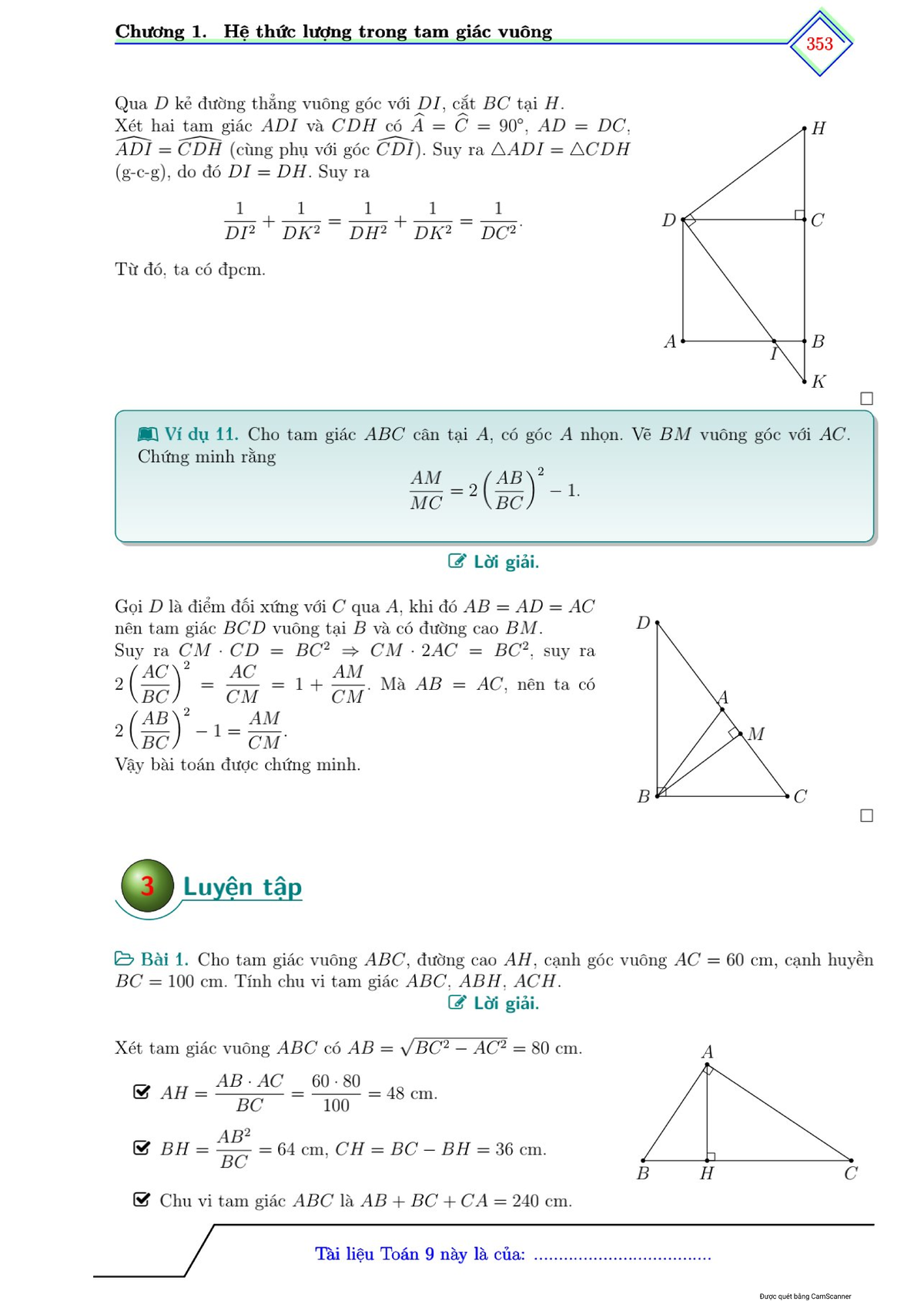 Cac dang bai tap he thuc luong trong tam giac vuong - Toán cho các nhà kinh tế - Studocu