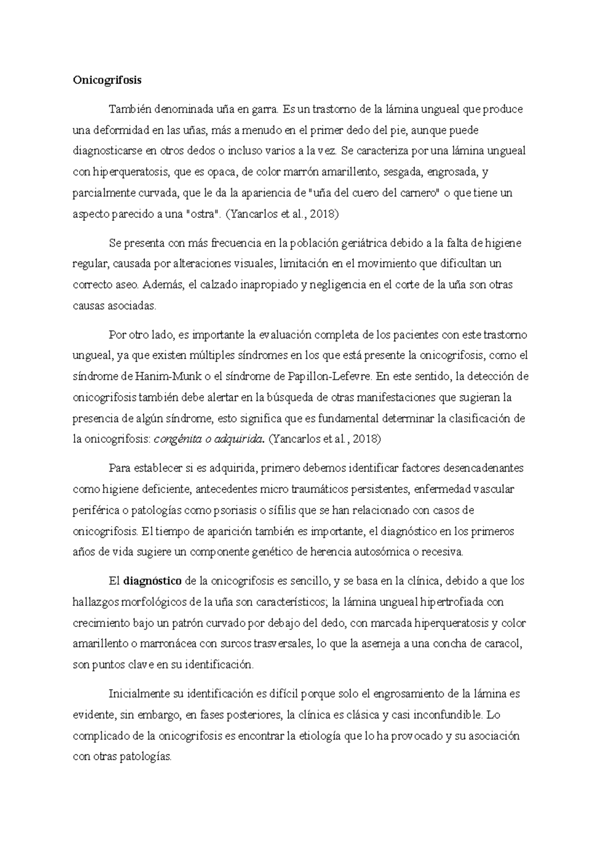 Onicogrifosis - Onicogrifosis También denominada uña en garra. Es un ...