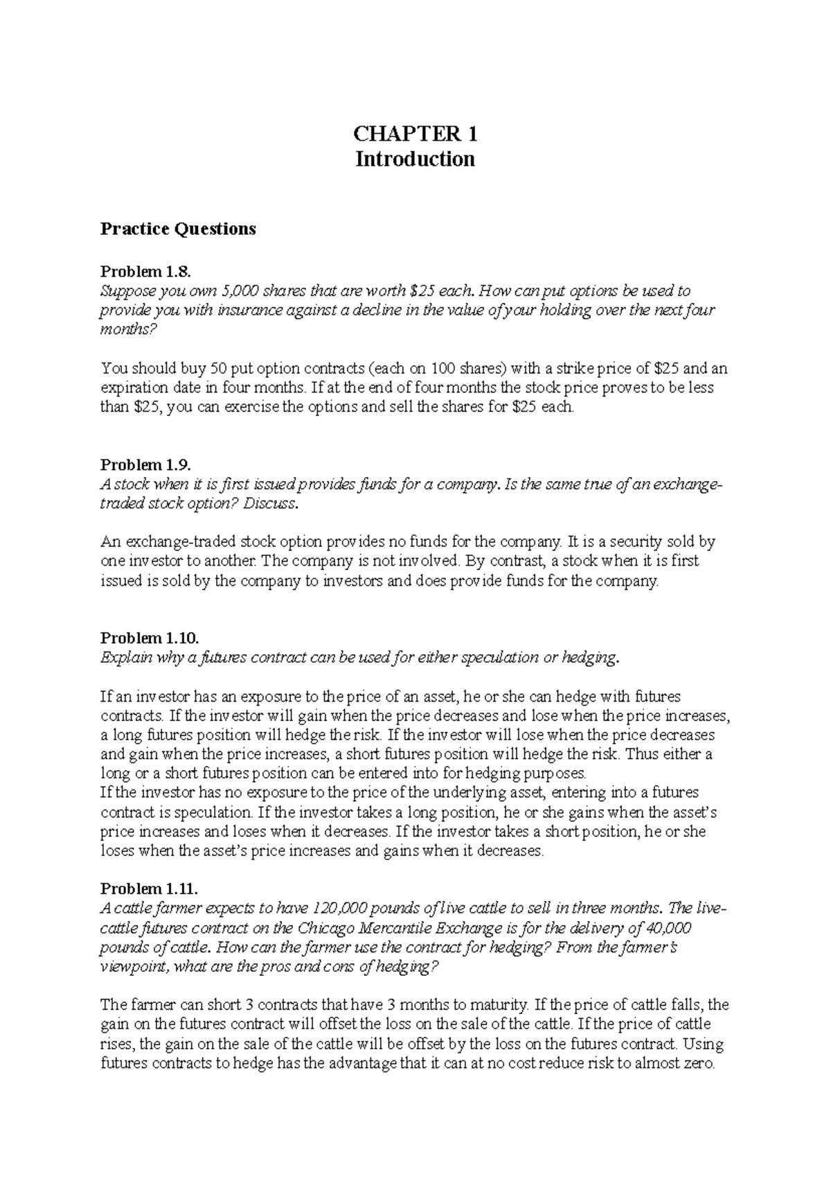 Chapter 1 - Introduction - CHAPTER 1 Introduction Practice Questions ...