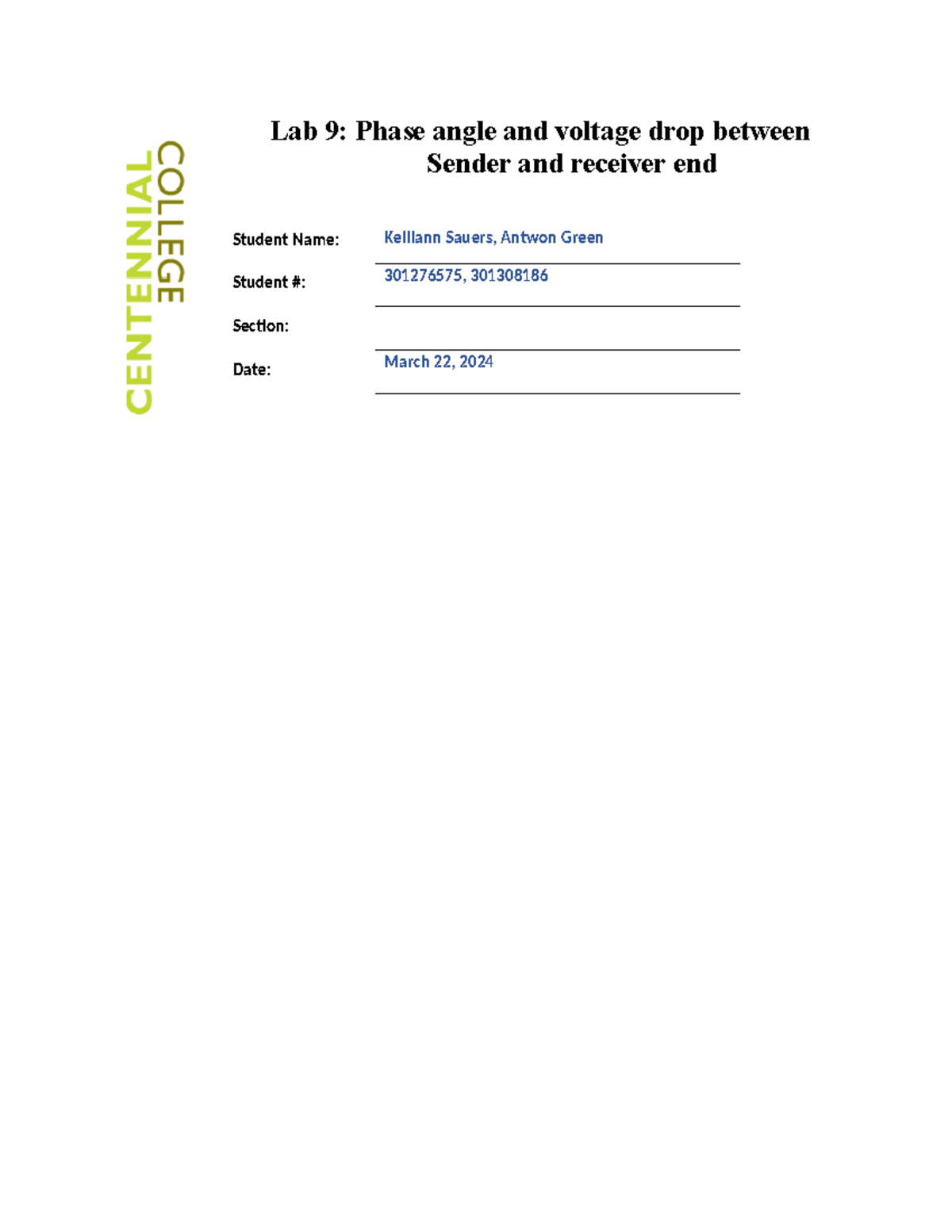 EET-226 Lab # 9 phase angle and voltage drop edit - Lab 9: Phase angle ...