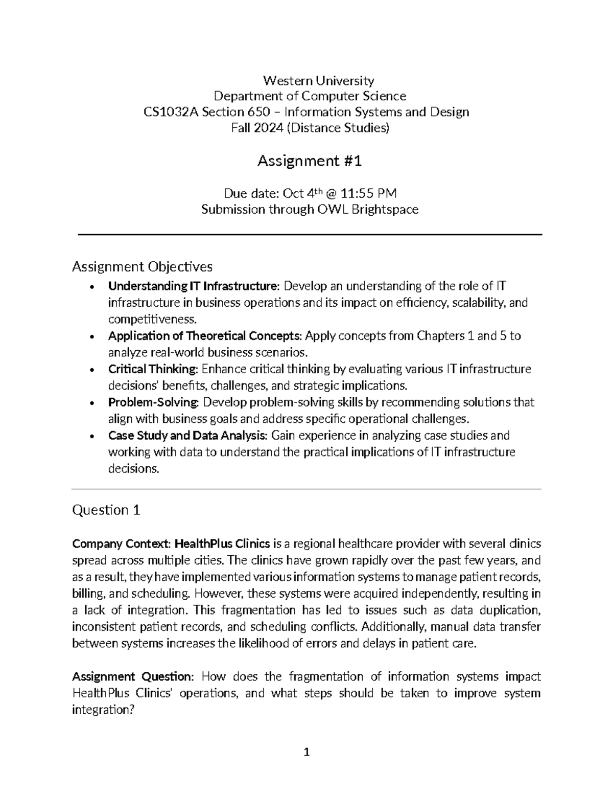 CS1032 Assignment 1 - Western University Department of Computer Science ...