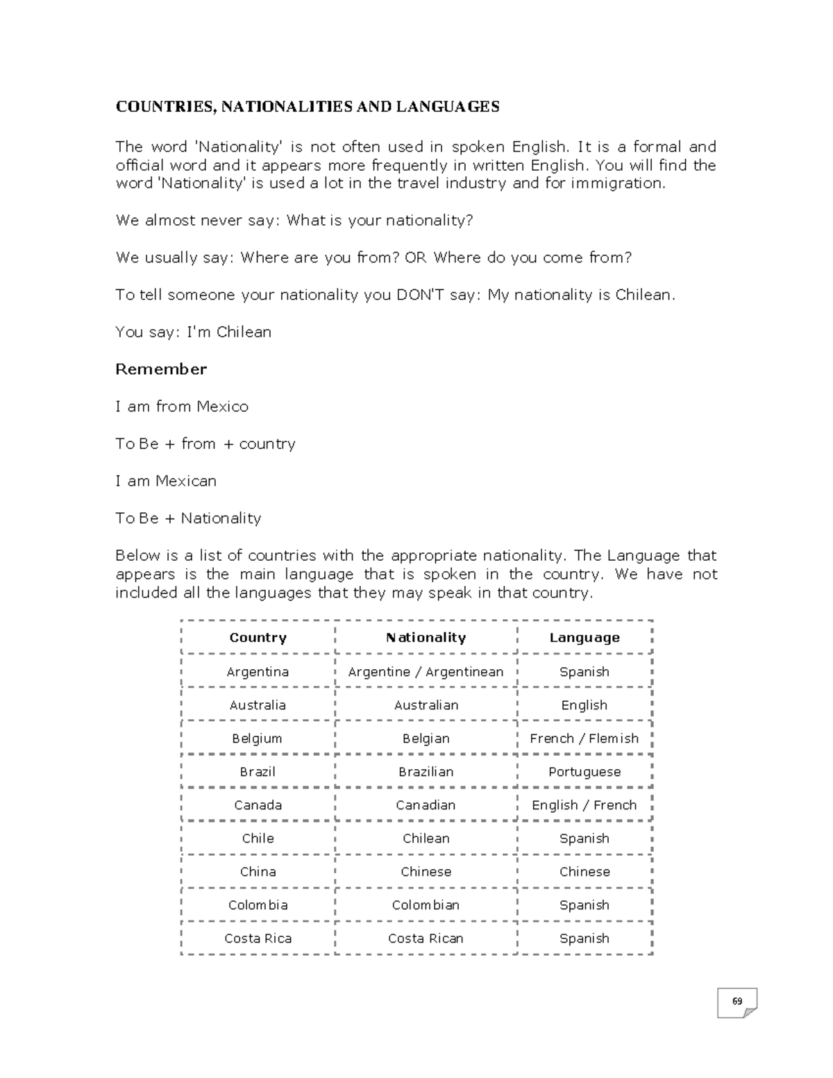 Countries and nationalities vocabulary - COUNTRIES, NATIONALITIES AND ...