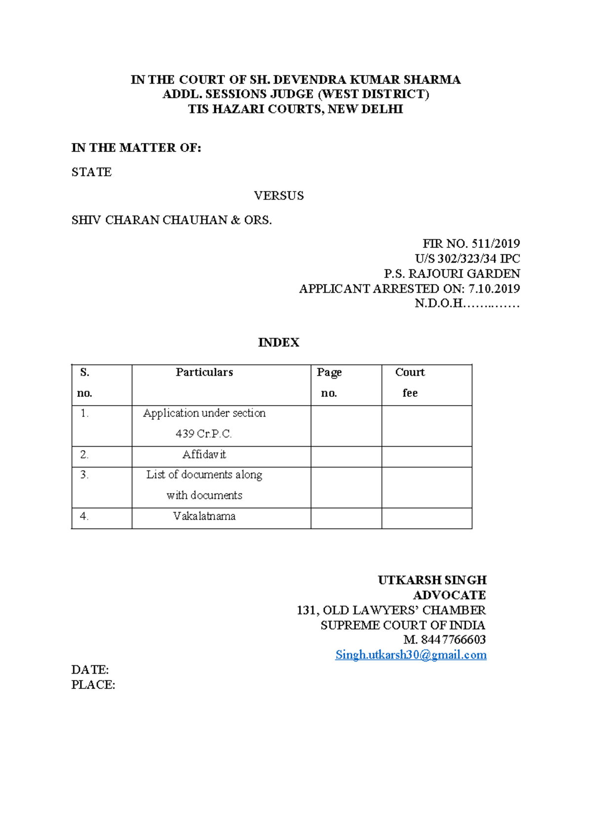 Sushil@Kallu bail 2023 - IN THE COURT OF SH. DEVENDRA KUMAR SHARMA ADDL ...