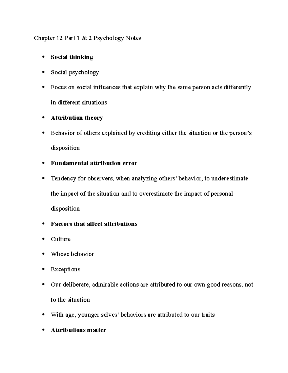 Chapter 12 Part 1 and 2 Psychology Notes - Chapter 12 Part 1 & 2 ...