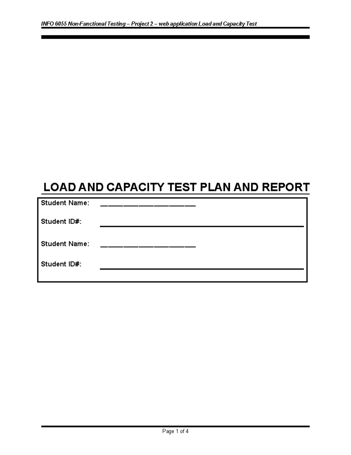 Load and Capacity Test Template-2022 - LOAD AND CAPACITY TEST PLAN AND ...