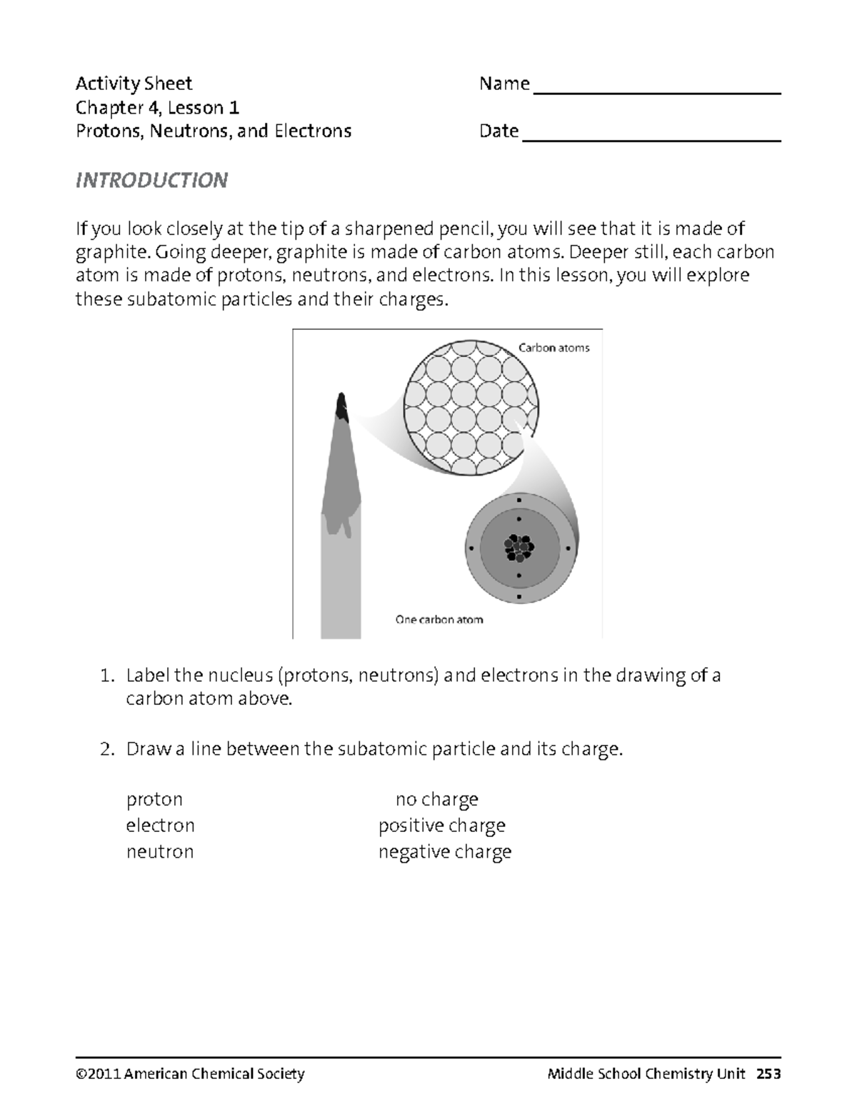 Atom minilab - inquiry - ©2011 American Chemical Society Middle School ...