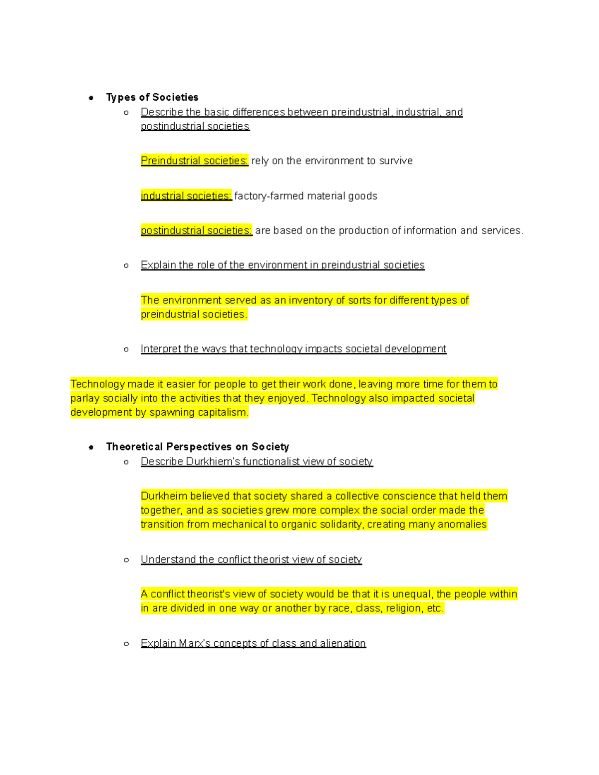 Sociology- society and social interaction - Types of Societies Describe ...