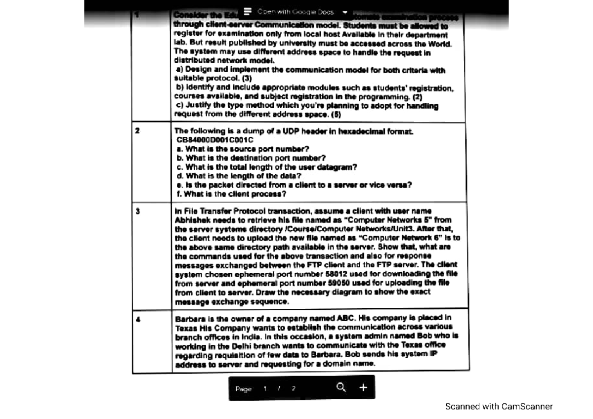 CNct2 - CT2 paper of CN - Computer Networks - Studocu
