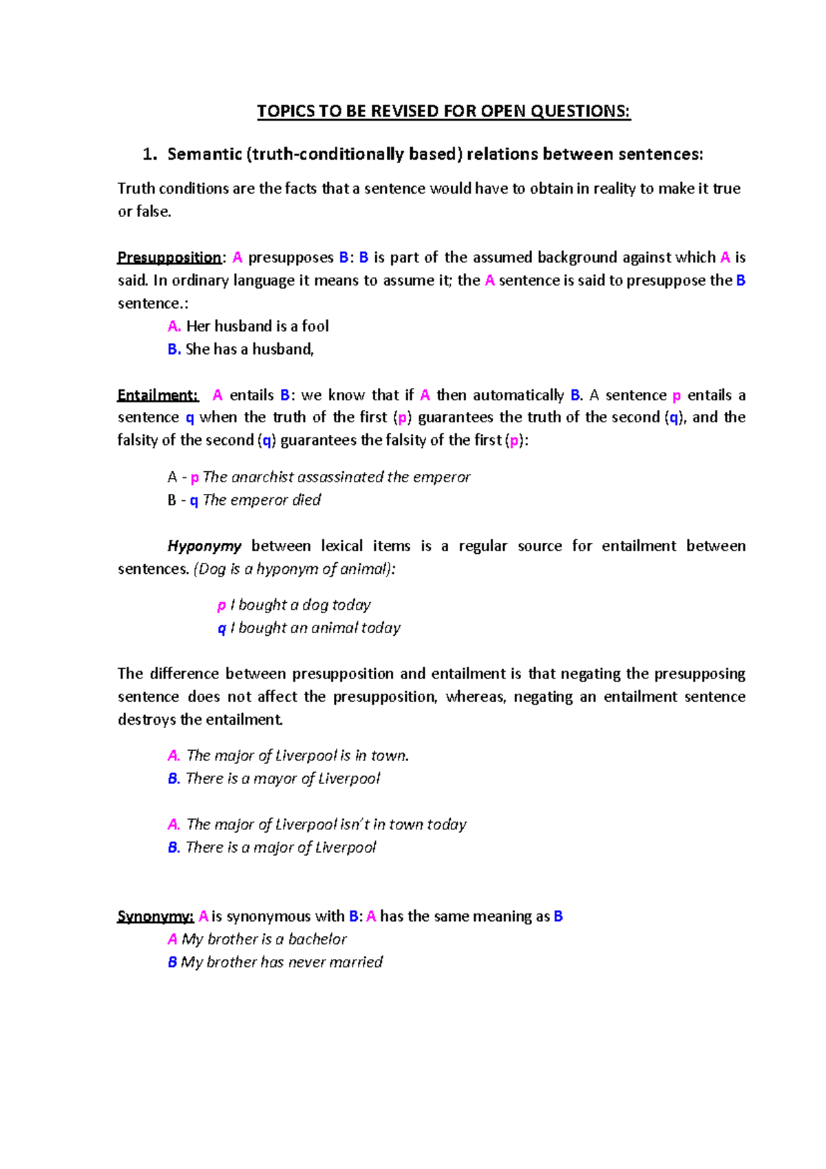 Topics OPEN Questions - open question para el examen - TOPICS TO BE ...
