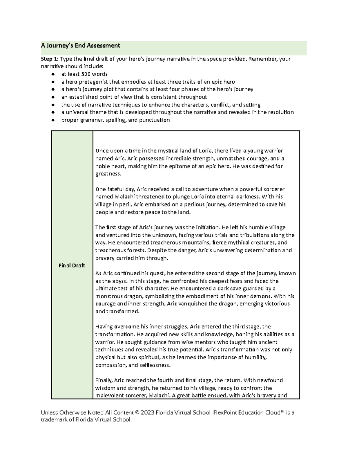06.04 A Journey'S END - A story for the assignments make sure to ...