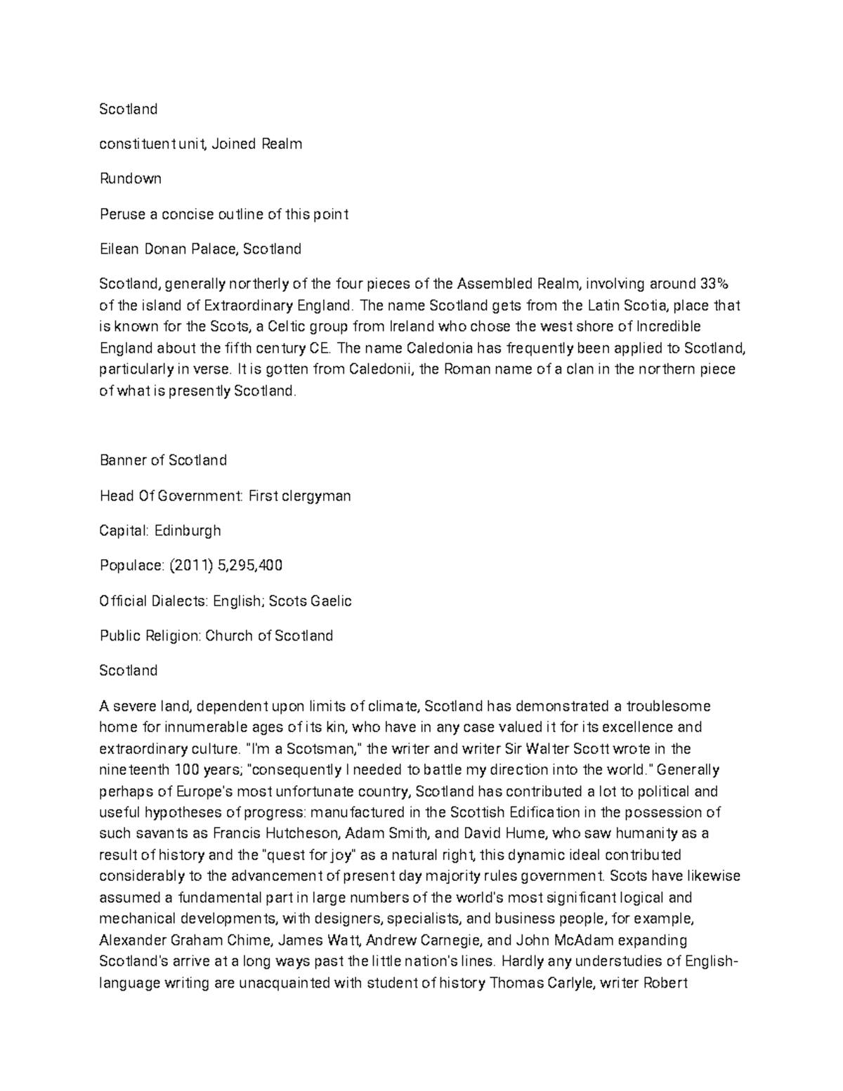 Scotland-WPS Office - Useful note - Scotland constituent unit, Joined ...