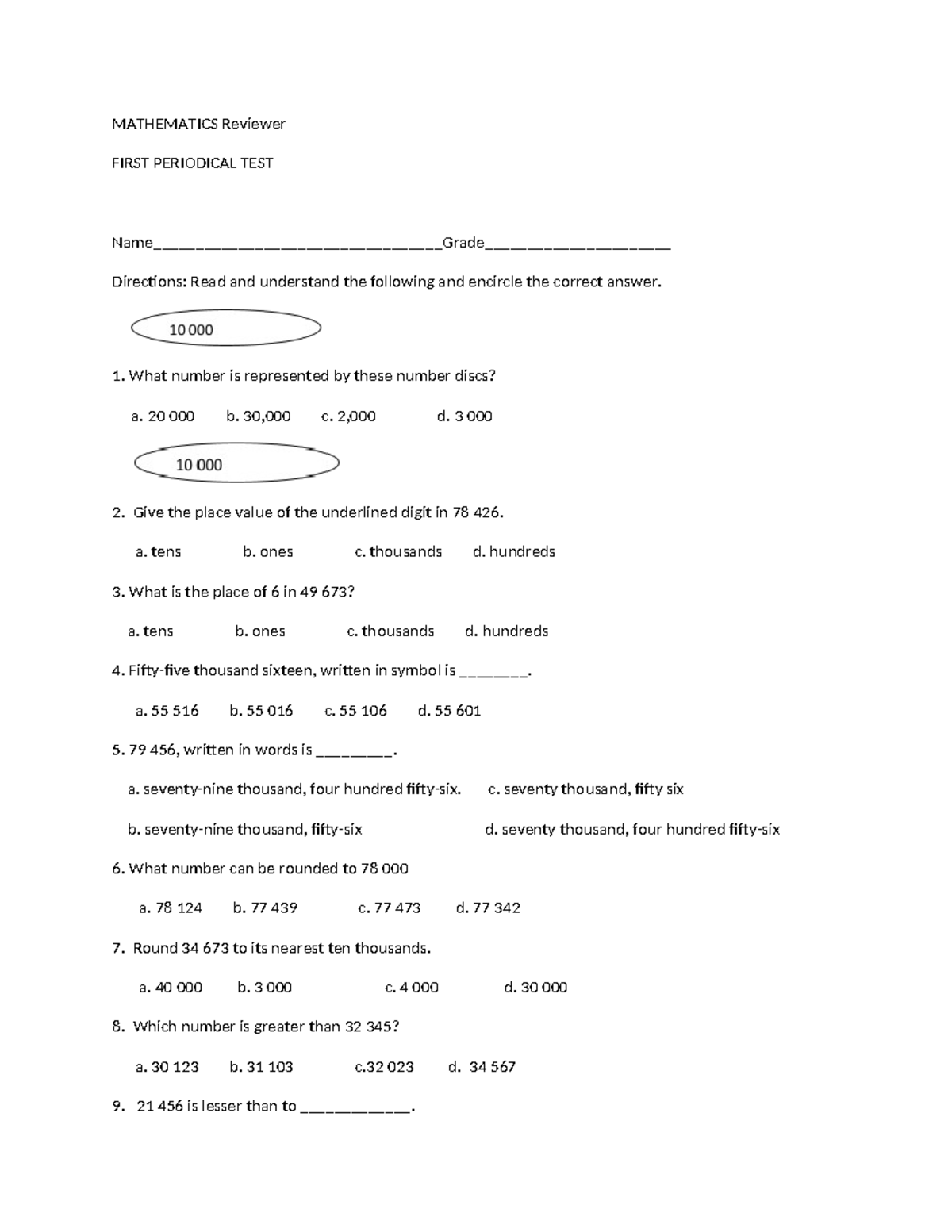Mathematics Rev-WPS Office - MATHEMATICS Reviewer FIRST PERIODICAL TEST ...