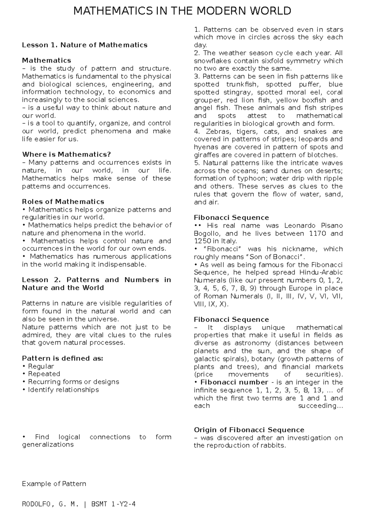 500b6630b77efb0e7ae3 - Lesson 1. Nature of Mathematics Mathematics is ...