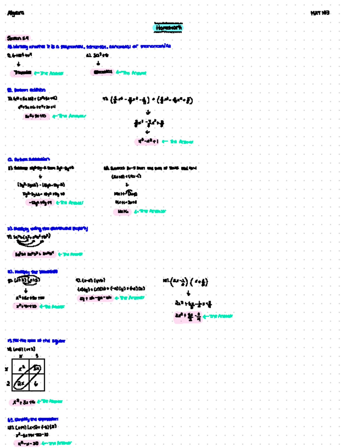 Homework (Section 5-4) - Algebra ####### MAT 103 whenever. Homework ...
