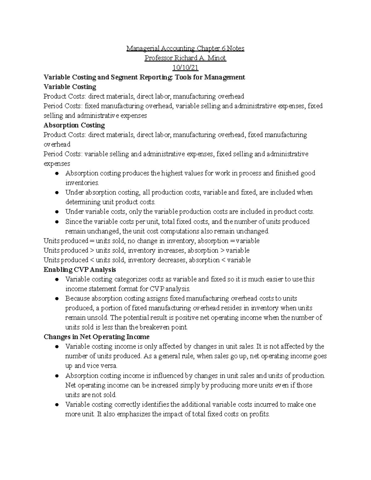 Managerial Accounting 10/10/21 - Managerial Accounting Chapter 6 Notes ...