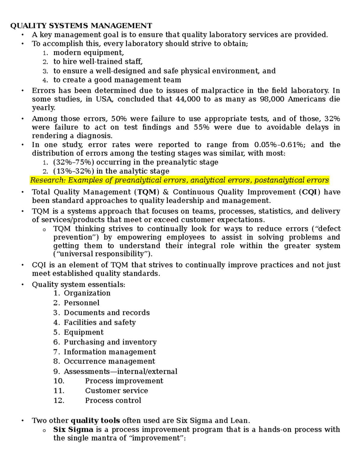Quality Systems Management - QUALITY SYSTEMS MANAGEMENT A key ...