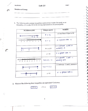 Lab 3.5 answer key - MATH 021 Lab 3 5/ Members of Group: Answers For ...