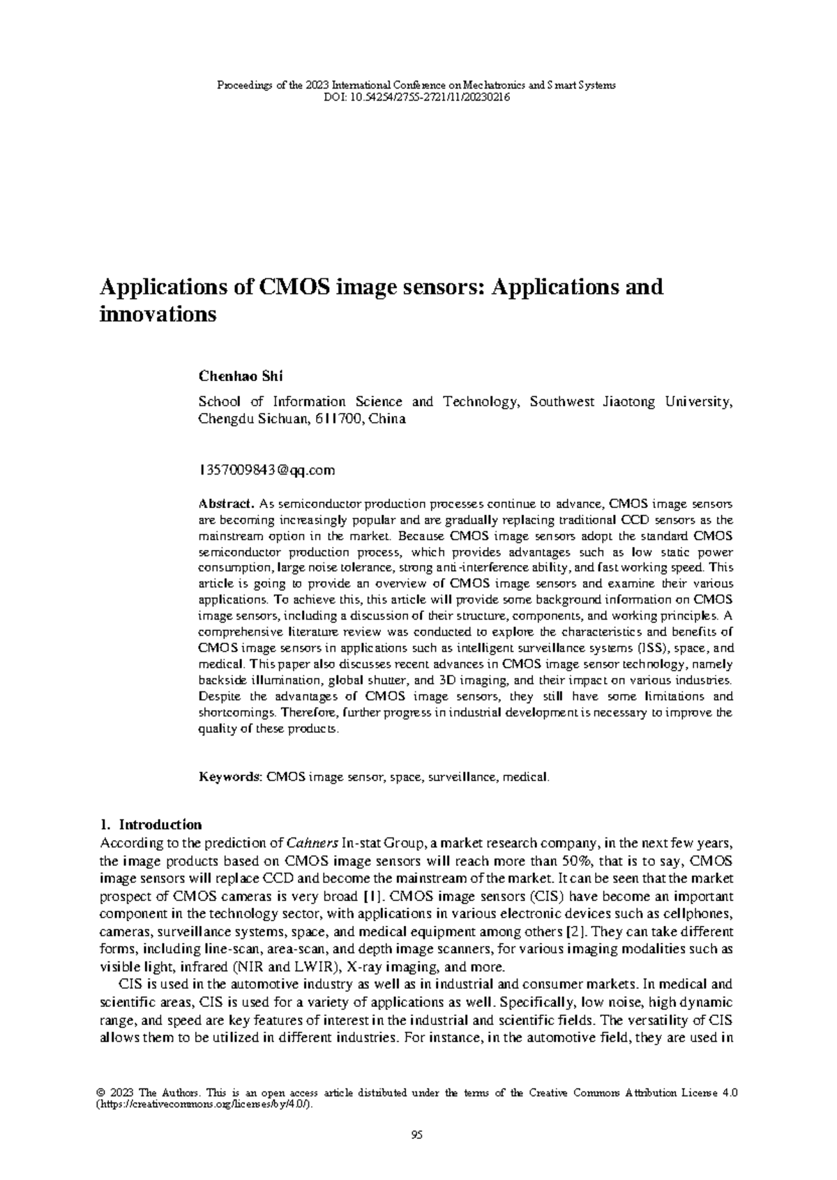 Applications of CMOS image sensors Applications an - Applications of ...