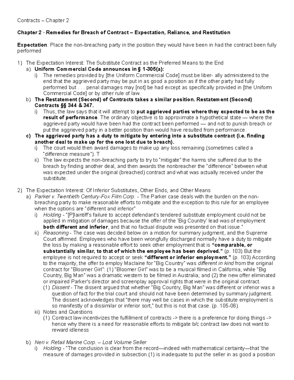 Contracts - Chapter 2 Outline - Contracts – Chapter 2 Chapter 2 ...