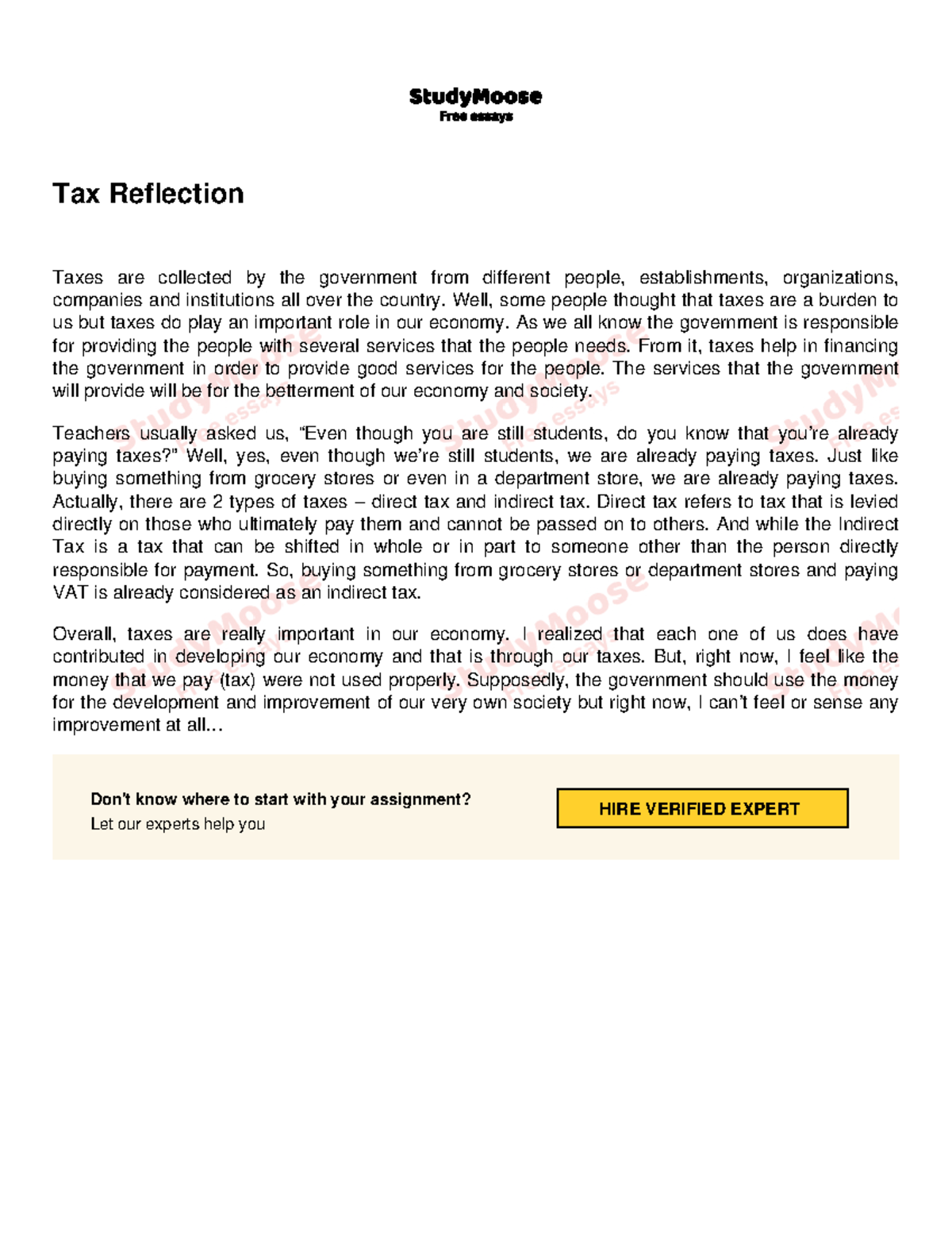 Tax Reflection - Tax Reflection Taxes are collected by the government ...