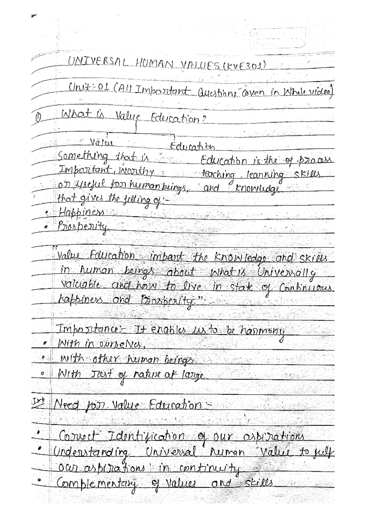 Universal Human Values 01 - Computer Science and Engineering - Studocu