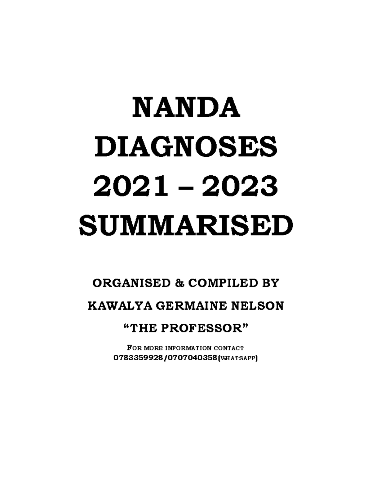 Nanda 2021 - 2023 - Summary Nursing Research Methods 1 - NANDA ...