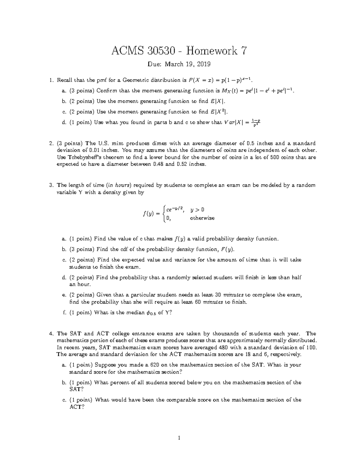 ACMS 30530 Homework 7 - Studocu