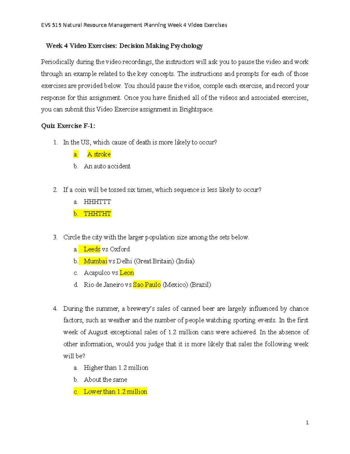 Week 4 Assignment - work of classmate. - EVS 519 Natural Resource ...