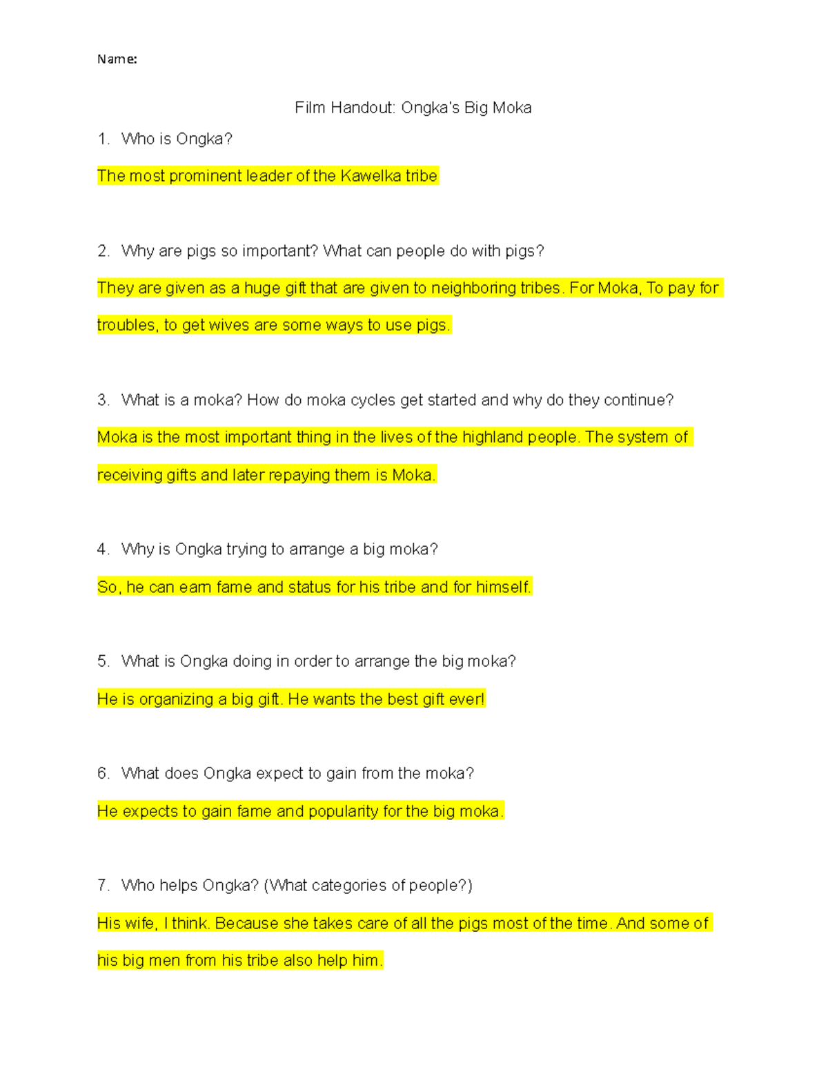 Ongka Big Moka film handout - Name: Who is Ongka? Film Handout: Ongka’s ...